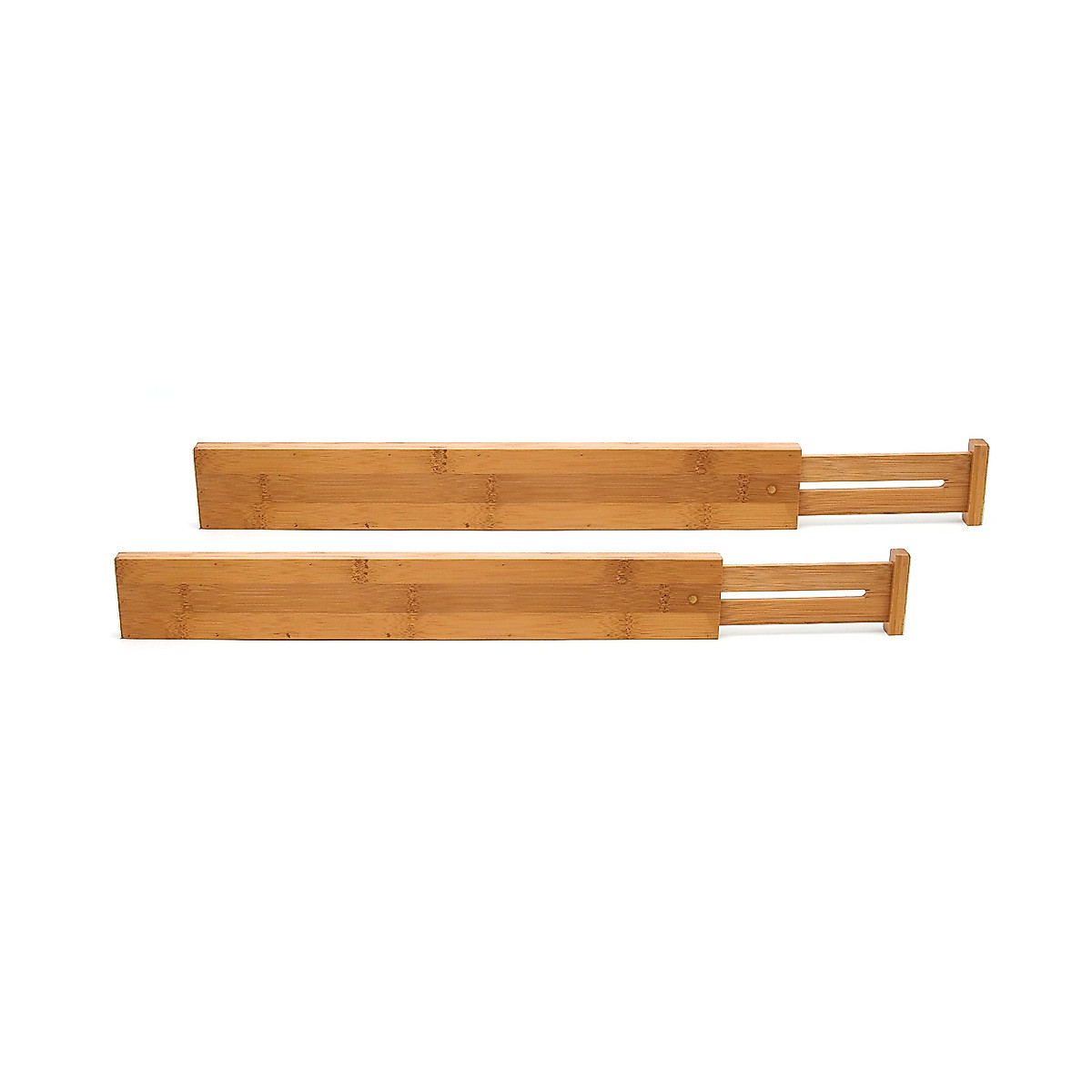 Lipper International 8896 Bamboo Wood Custom Fit Adjustable Kitchen Drawer Dividers, Set of 2