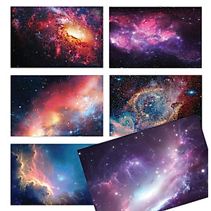 Better Office Products 50-Pack All Occasion Greeting Cards Box Set, 4 x 6 inch, 50 Assorted Blank Note Cards & 50 Envelopes, 6 Cosmic Galaxy Designs, Blank Inside, 50 Pack