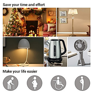 DEWENWILS Remote Control Outlet Plug Wireless On Off Power Switch, Programmable Remote Light Switch Kit, 100ft RF Range, Compact Design, ETL Listed, White (2 Remotes + 5 Outlets Set)