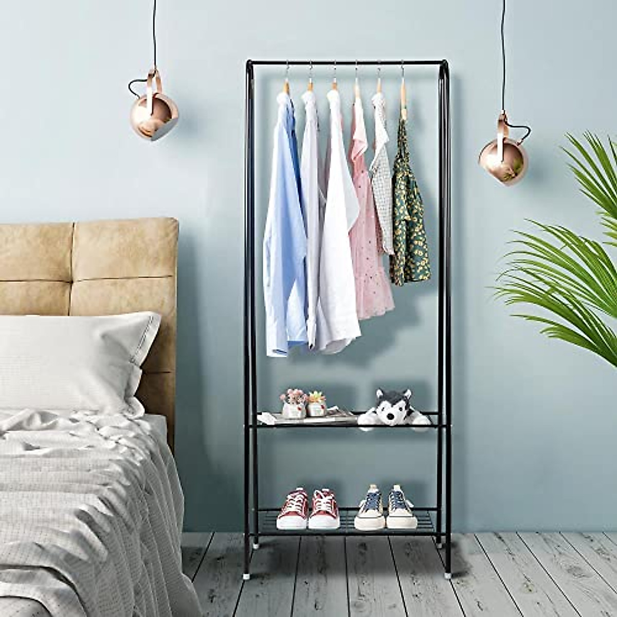 MAXCBD High Portable Metal Clothes Closet Organizers Hanger Steel Garment Rail Rack