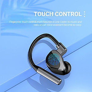 Bluetooth Headset, Wireless Bluetooth Earpiece Single Ear Headset with Noise Canceling Microphone, Hands Free Wireless Earphones for Business Driving