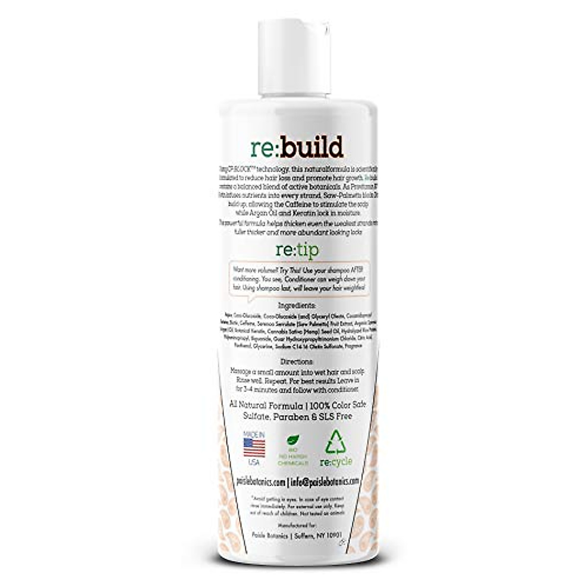 Biotin Dht Blocker Shampoo and Conditioner for Hair Growth - NATURAL Volumizing Shampoo and Conditioner with Biotin for Hair Growth Dht Blocking Shampoo for Thinning hair and hair loss for Men & Women (Re:build)