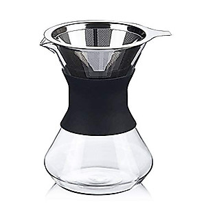 Pour Over Coffee Maker with Dripper Filter 34 Ounce/ 1000ml Glass Coffee Brewer