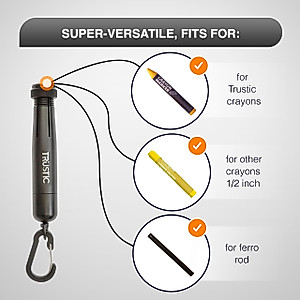 Trustic - Lumber Keel Crayon Holder for 1/2" Round or Hexagonal Crayons, Industrial Heavy Duty Construction Carpenter Metal Holder, color - Black