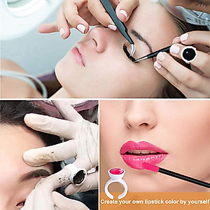 400pcs Tattoo Rings Disposable Ring Cups Glue Palette Holder Disposable Pigment Rings Plastic Makeup Rings for Nail Art Eyelash Extension