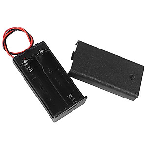 AOICRIE AA Battery Holder with Switch and Cover, 2 x 1.5V AA Battery Holder Case with On/Off Switch and Wire Leads