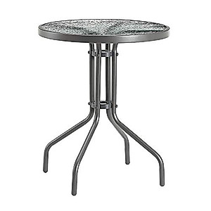 Patio Vida Cascade 3 Pieces Outdoor Patio Conversation Set - Wicker Rattan Chairs and 1 Coffee Table with Glass Top for Garden, Patio, Balcony, Backyard Taupe