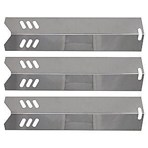 3-Pack BBQ Grill Heat Shield Plate Tent Replacement Parts for Dyna-glo DGB515SDP-D - Compatible Barbeque Stainless Steel Flame Tamer, Guard, Deflector, Flavorizer Bar, Vaporizer Bar, Burner Cover 15"