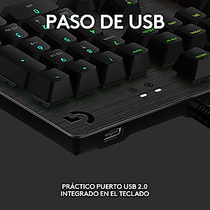 Logitech G513 Lightsync RGB Mechanical Gaming Keyboard - Cable Connectivity - USB 2.0 Type A Interface - English - Windows - Mechanical Keyswitch - Carbon (Renewed)