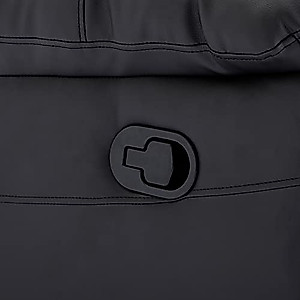 ERYE Faux Upholstered Manual Motion Seaters 2 Cup Holders and Two Recliner Chaise, Wall Hugger Sofa & Couch for Home Theater Apartment RV Living Room Furniture Sets, Black PU Leather 77.9" W