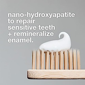 Davids Nano Hydroxyapatite Natural Toothpaste for Remineralizing Enamel, Sensitive Relief & Teeth Whitening - Antiplaque, Fluoride Free, SLS Free, Peppermint, 5.25oz, Made in USA