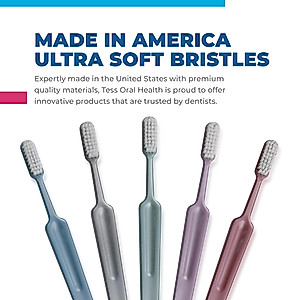 Tess Oral Health Ultra Soft Toothbrush - Post Surgical & Oncology Ultra-Soft Bristle Toothbrush - Gentle Care Extra Soft Bristles for Sensitive Gums (1 Dozen)