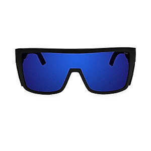BOMBER Saftey Glasses for Men and Women, Blue Mirror Safety Lens, with Matte Black Square Frame and Non Slip Foam lining, Removable Side Shields included, z87 Compliant - BZ103BM