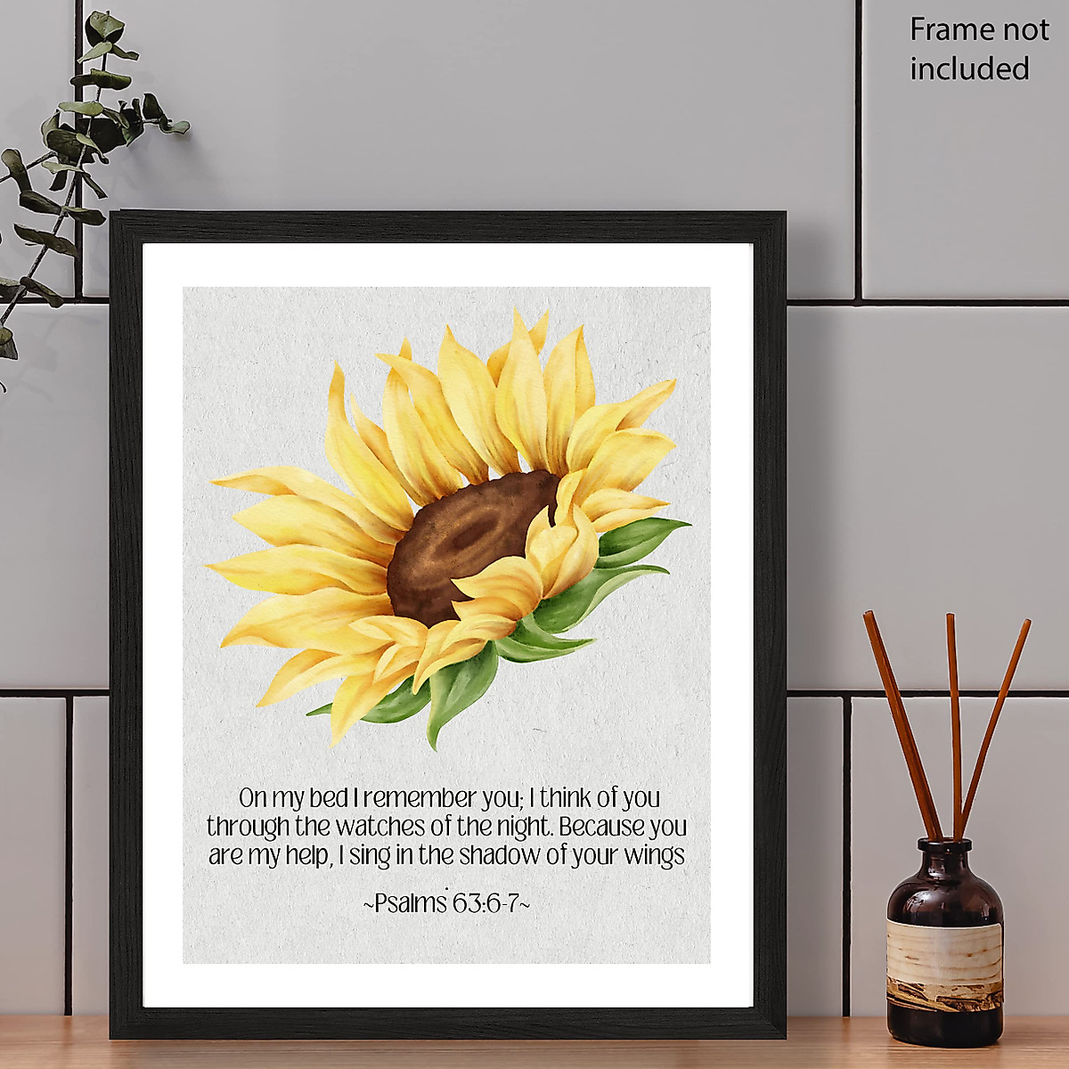 Roxbury Row Bible Verses Wall Decor, Scripture Wall Art, Christian Decor, Biblical Wall Decor, Christian Art Gifts, Scripture Posters, Modern Farmhouse Decor, Sunflower Decor (6 8x10 Unframed Prints)