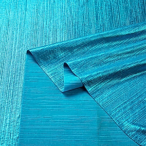 MaiMaiSuan 60’’ Wide Soft Shiny Stretch Metallic Luster Rib Knit Fabric for Dancing Dress Costume Wedding Dress DIY Clothing Fabric(1 Yard,Lake Blue)