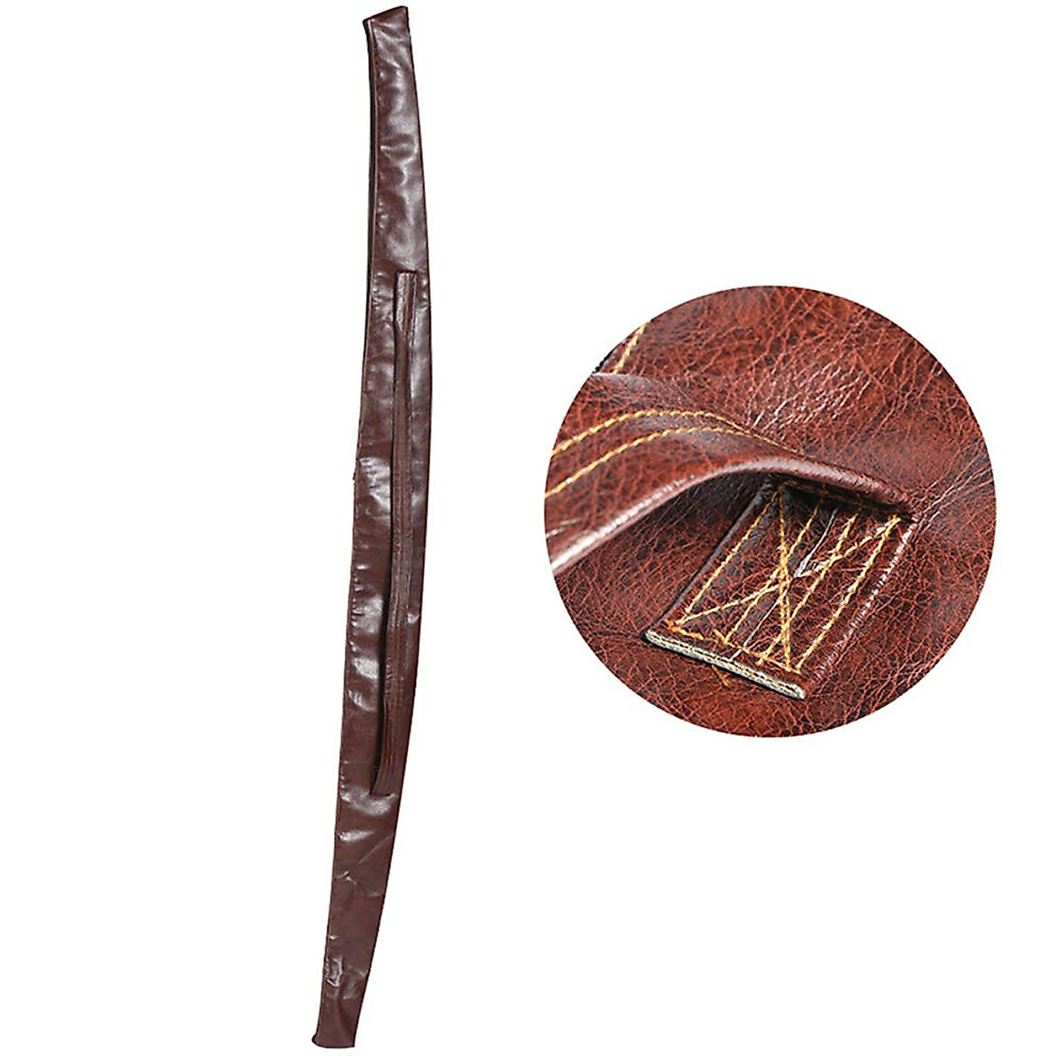 UNISTRENGH Traditonal Longbow Case Recurve Bow Bag PU Leather Brown One-piece Bow Cases (47.2inch(120cm))