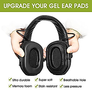 ZOHAN EP03 Gel Ear Pads for Walker’s Razor Earmuffs, Soft and Comfortable Replacement Gel Ear Cups with Sealed Bottom Shell