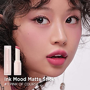 Peripera Ink Mood Matte Lipstick, Lightweight, Matte, Smooth, Hydrating, Lasting Color Payoff (11 PINK OF COURSE)