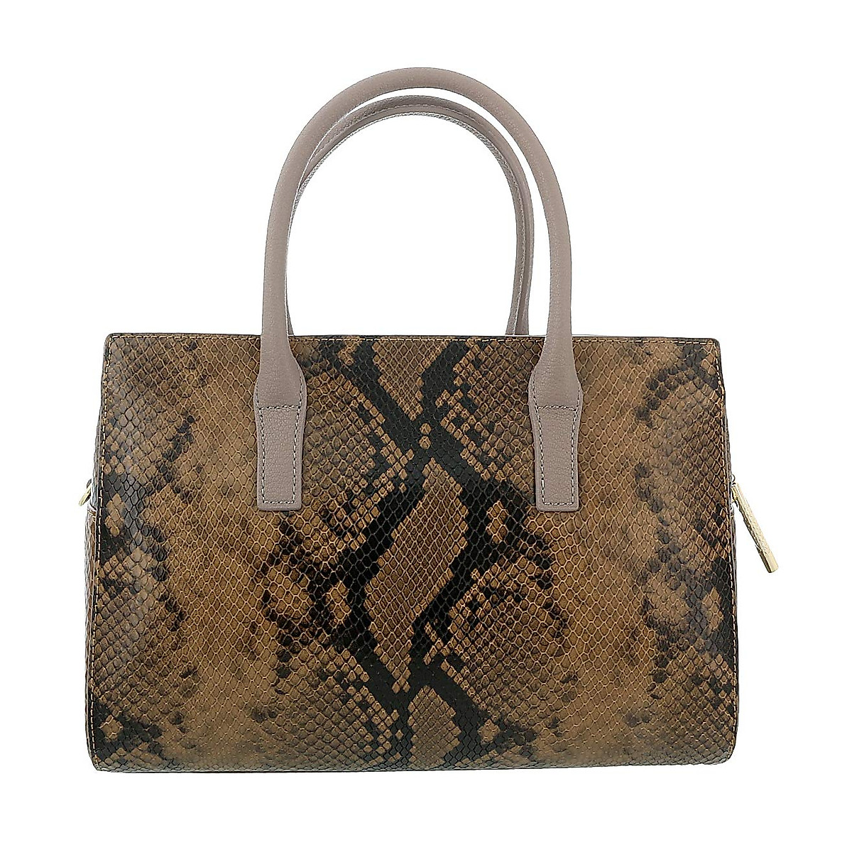ROBERTO CAVALLI Class Taupe Snakeskin Large Millie Deluxe Handbag for womens