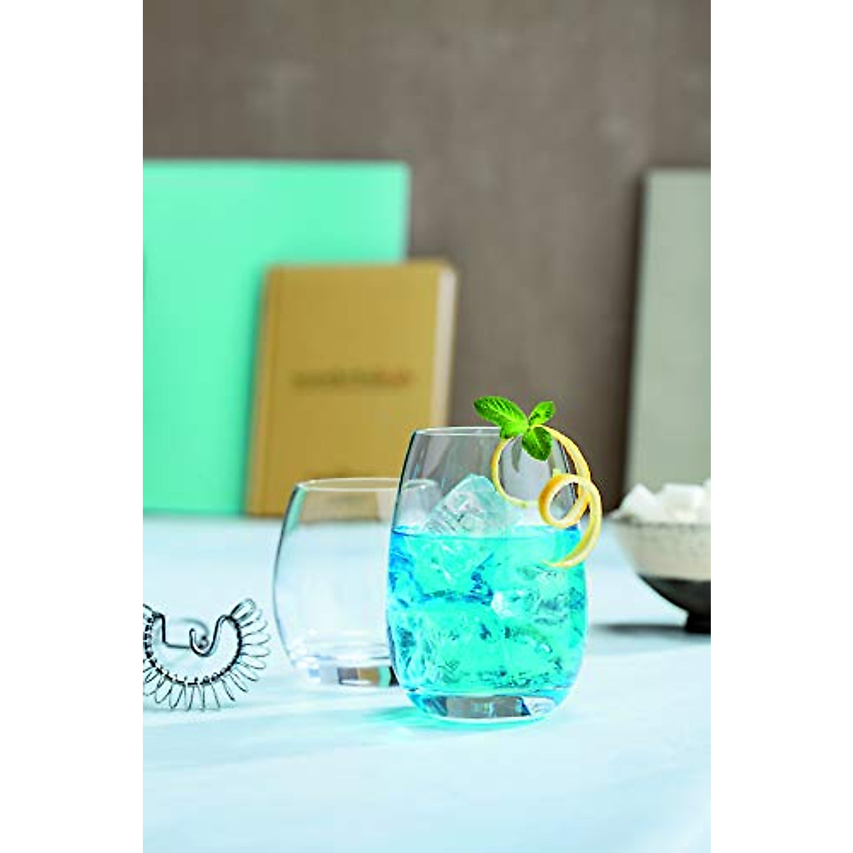 Luigi Bormioli Michelangelo 15.5 oz Stemless Glasses, 4 Count (Pack of 1), Clear