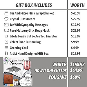 7 Pieces Sympathy Gift Baskets, Condolences Gift Basket, Sympathy Gifts for Loss of Loved One, Bereavement Gifts for Funeral, Memorial Gifts for Loss of Mom Husband Friends Dad