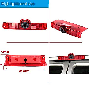 Navinio Super HD 1280*720 Pixels Car Third Roof Top Mount Brake Lamp Camera Brake Light Rear View Backup Camera for Chevrolet Express GMC Savana Vans Exporer Vans Cargo Reverse Parking Camera