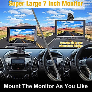 LeeKooLuu RV Backup Camera HD 7 Inch LCD Monitor Wired Hitch Rear View System Adapter for Furrion Pre-Wired RV Trailer Camper Truck Waterproof Reverse Cam Infrared Night Vision G2