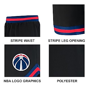 Ultra Game Mens Active Knit Training NBA Woven Team Logo Poly Mesh Basketball Shorts, Black, Medium US