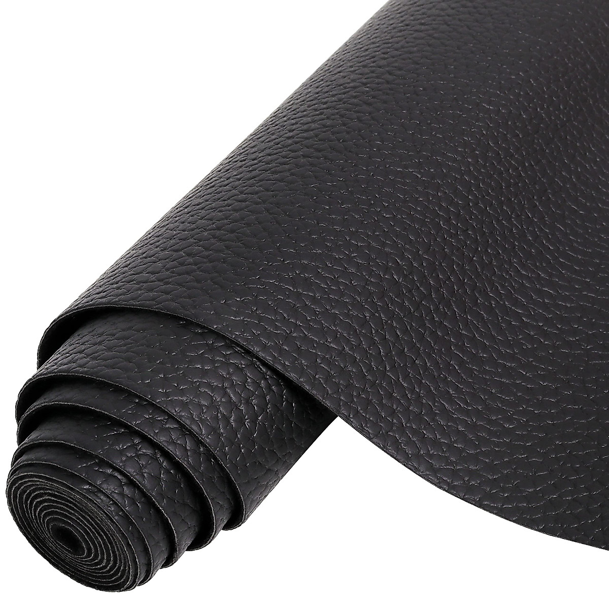 Funcolor Black Faux Leather Roll:Soft Pebbled Faux Leatherette Sheets 8x52 Inch for Sewing Craft