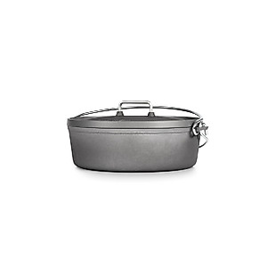 GSI Outdoors 10-Inch Hard Anodized Dutch Oven | Heavy-Duty, Non-Reactive, Rust-Free | Perfect for Open Fire, Camp Coals, Home Oven Use | Dutch Oven for Sourdough Bread, Stews, Soups and More