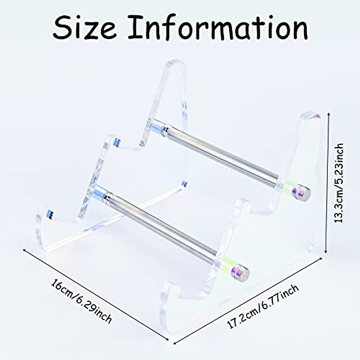 GEKUCAP Keyboard Display Stand, 2 Tier Colorful Mechanical Keyboard Holders, Thicker Rainbow Stand for Two Keyboards, Acrylic Keyboards Storage Holder Tray for Computer Tablet Picture Frame