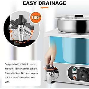 Nacho Cheese Warmer Dispenser 7.4Quart Hot Fudge Warmer Commercial Soup Warmer with Ladles, Food Warmer for Nachos Cheese Caramel Popcorn Hot Fudge Sauces 86-185℉110V