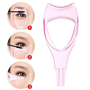 Juome 4 in 1 Eyelash Applicator Tool Kit, False Lash Clip Applicator Portable Eyelash Curlers Eyelash Separator Tool Mascara Comb Lash Buddy Set for Women Girls