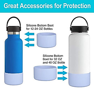 Boot for Hydro Flask 12-40 OZ Water Bottle/Stanley Tumbler, Bottom Boots for Hydroflask Sports Water Bottles, Silicone Bottom Cover Sleeve (Fog, Fits Hydroflask 32 40 oz Bottles)