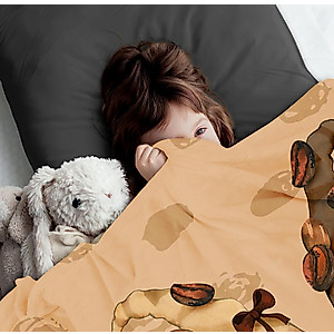 Laridaorio Coffee Gnome Blanket, Gnome Gifts for Women, Girls, Kids, Adults, Soft Fleece Throw Blanket, Gift for Gnome Lovers, Coffee Gnome Decor Blanket for Couch Sofa Bed, Travel Blanket, 50x60 Inch