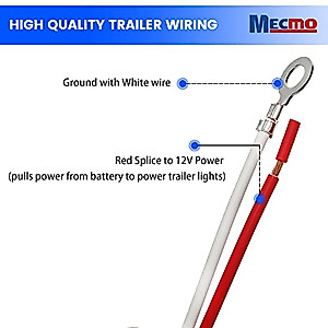 MECMO 4-Pin Trailer Wiring Harness for 2015-2020 Toyota Sienna Excluding SE, 56261 T-Connector for Sienna, Vehicle-Side 4-Pole Flat Trailer Hitch Wiring