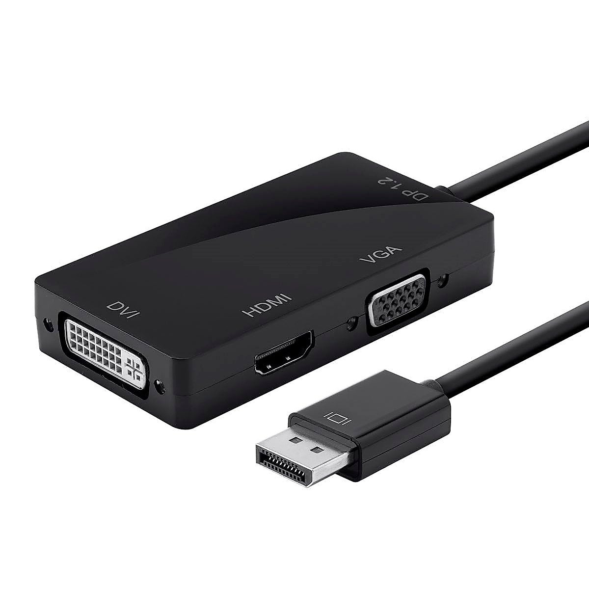 Monoprice DisplayPort 1.2a to 4K HDMI, Dual Link DVI, and VGA - Passive Adapter, Up to 4K Resolutions, Black