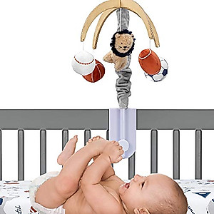 Lambs & Ivy Hall of Fame Lion/Sports Balls Musical Baby Crib Mobile Soother Toy