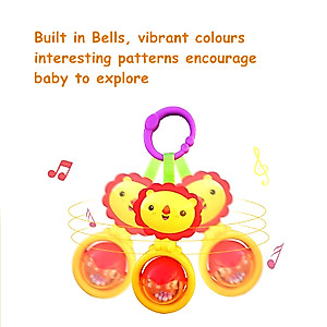 YUNLOVXEE Baby Toys, Cartoon Animal Hanging Rattle Toys, Handbells Baby Rattles, Baby Bed Crib Car Seat Travel Stroller Toys for Infant, Best Birthday Gift for Newborn, 4 Pack