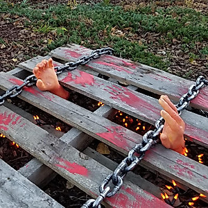 XONOR Halloween Human Arm Plastic Soft Hands Bloody Dead Body Parts Haunted Halloween Decorations, 2-Pieces (Left and Right)