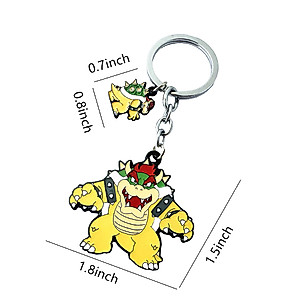 DreamWater Keychain Anime Cosplay Metal Bowser Keychain Gifts for Men Woman (4)