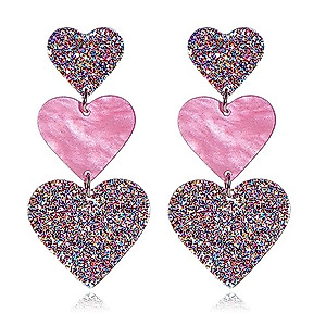 Pink Heart Earrings Heart Earrings For Women