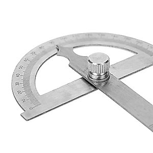 Protractor Ruler, Stainless Steel Protractor Goniometer 15cm Ruler 180 Degrees Angle Finder Gauge Adjustable Measuring Tool for Woodworking Industrial Carpenter (80×120mm)