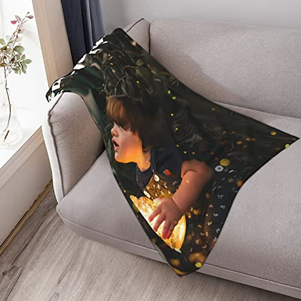 Custom Blanket with Photo/Text Personalized Throw Blanket Customized Flannel Blankets for Couples, Lover, Family, Friends, Dog, Cat Or Pet Gifts for Birthday Mom Dad Friends 30"x40"