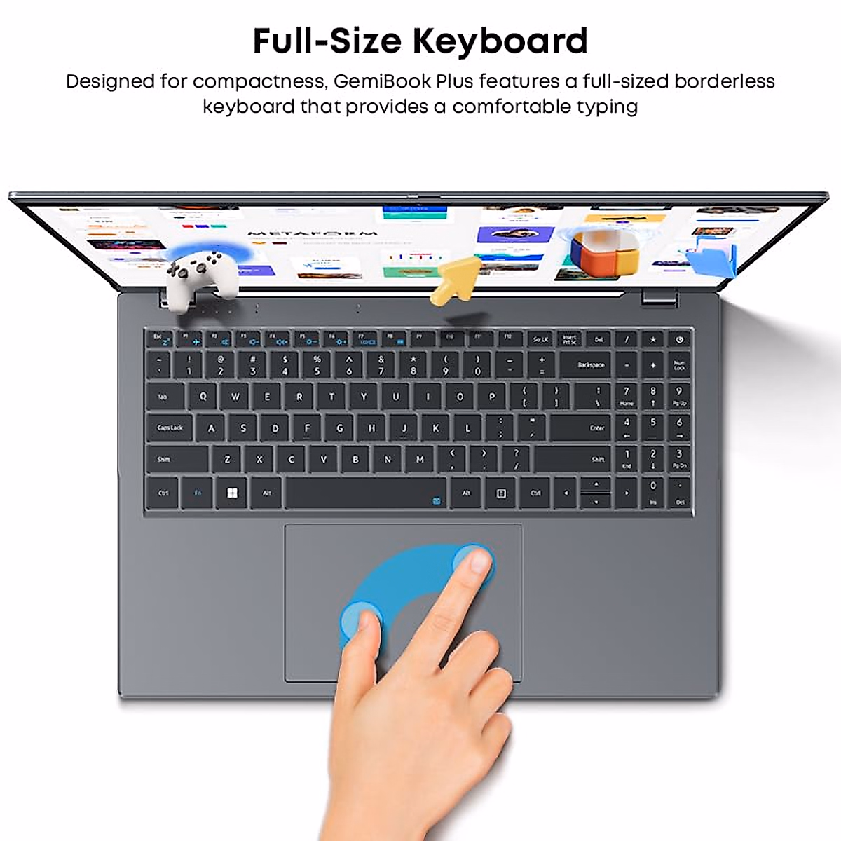 CHUWI Windows 11 Laptop with 8GB RAM 256GB SSD, 14 inch 2K IPS Display, Intel N5100 Quad core Processor, WiFi 6, Backlit Keyboard, USB-C, Ultra Thin and Light Notebook Computer (GemiBook Pro)