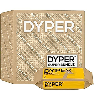 DYPER Viscose from Bamboo Baby Diapers Size 3 + Wipes | Honest Ingredients | Cloth Alternative | Day & Overnight | Made with Plant-Based* Materials | Hypoallergenic for Sensitive Skin, Unscented