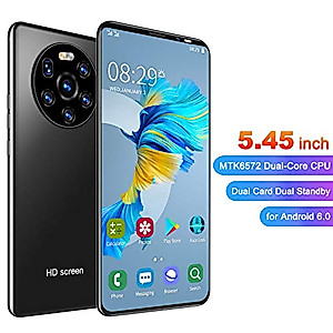 Mate40 Pro Unlocked SmartPhone, 5.45" HD Full Screen 3G Cell Phones with Dual-Core CPU Dual SIM Card Front Rear Dual Cameras Support Face Recognition 128GB Expandable Storage,for 6.0 Operating System