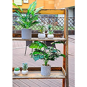 WUKOKU 2pcs Fake Plants 16" Faux Plants Artificial Potted Plants Indoor for Home Office Farmhouse Kitchen Bathroom Table Shelf Decor