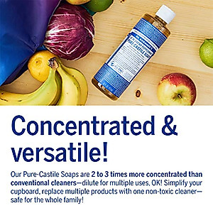 Dr. Bronner’s - Pure-Castile Liquid Soap (Peppermint, 16 ounce) - Made with Organic Oils, 18-in-1 Uses: Face, Body, Hair, Laundry, Pets and Dishes, Concentrated, Vegan, Non-GMO