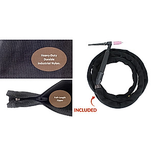 26F Series - 200 Amp - Air Cooled - Flexible Head TIG Torch - 25 feet 1-Piece SÜA®Flex Cable - INLINE Gas Dinse 35-70 Connector - (Welders with Gas Solenoid)